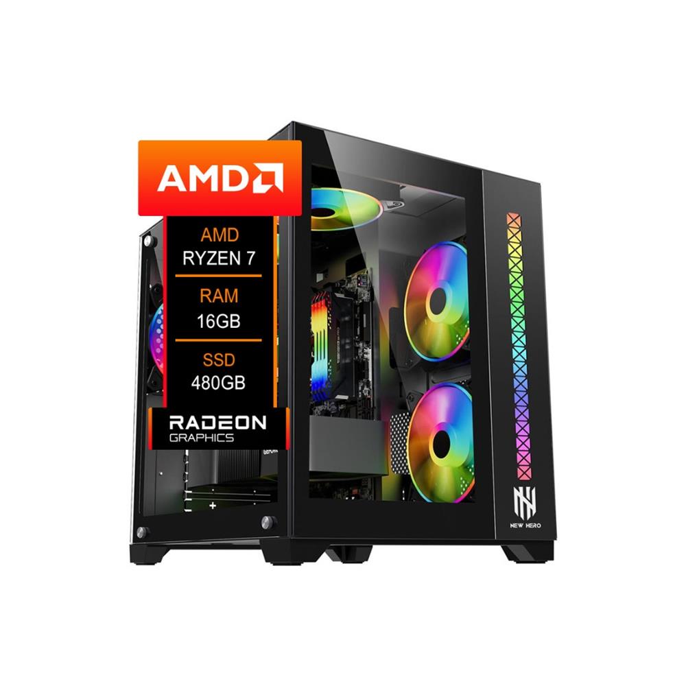 PC Gamer AMD, Ryzen 7 5700G, Chipset A520, 16GB (2x8GB) DDR4, Water Cooler, SSD 480GB, 450W ...