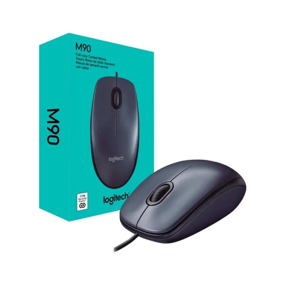 Mouse com Fio USB Logitech M90, Design Ambidestro, Plug-and-Play, 3 ...